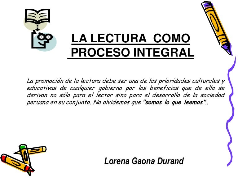 La lectura como proceso integral