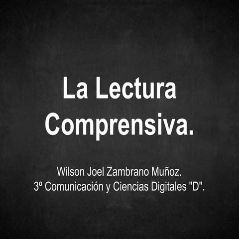 Lectura comprensiva | PPTX