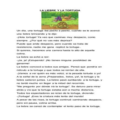 La liebre y la tortuga | DOCX