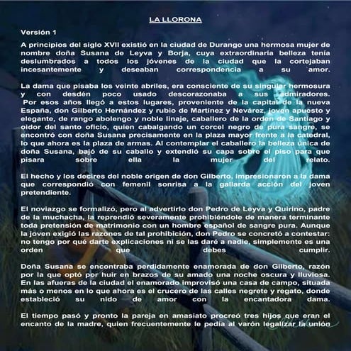 Leyenda la llorona | PPTX