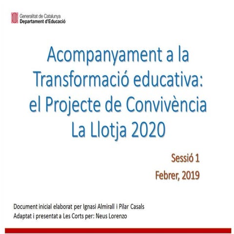 El Projecte de Convivència en el centre educatiu | PPT