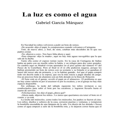 La luz es como el agua | PDF