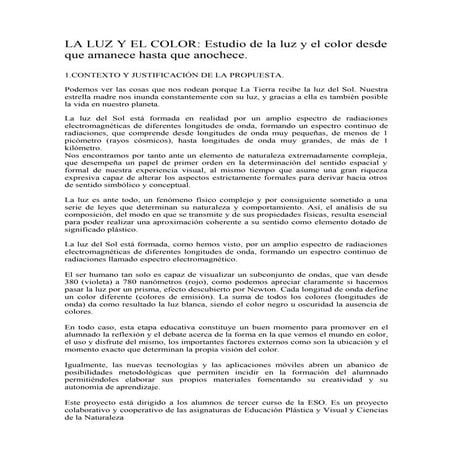 La luz y el color | DOC