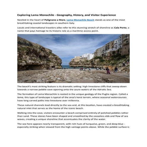 Exploring Lama Monachile - Geography, History, and Visitor Experience | PDF