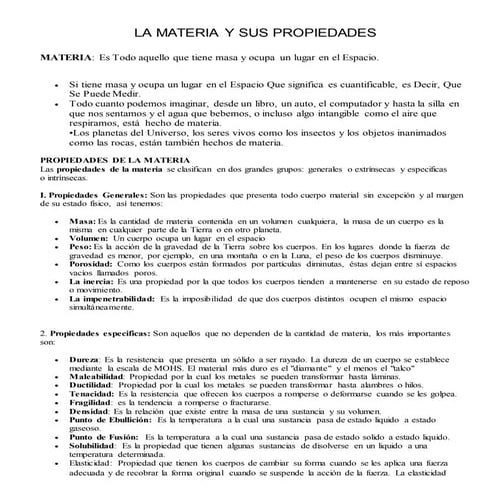 La materia y sus propiedades | PDF