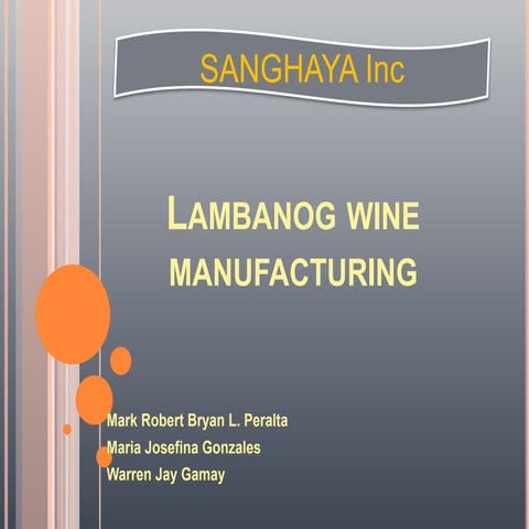 Lambanog wine manufacturing | PPTX