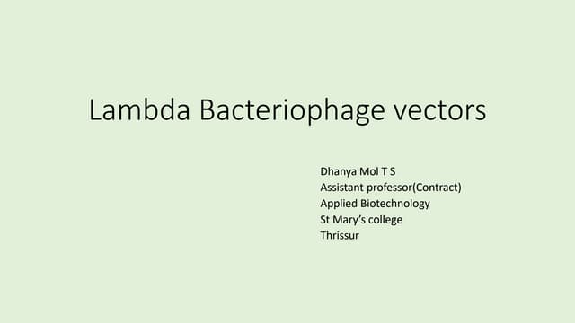 Lambda Bacteriophage Pptx