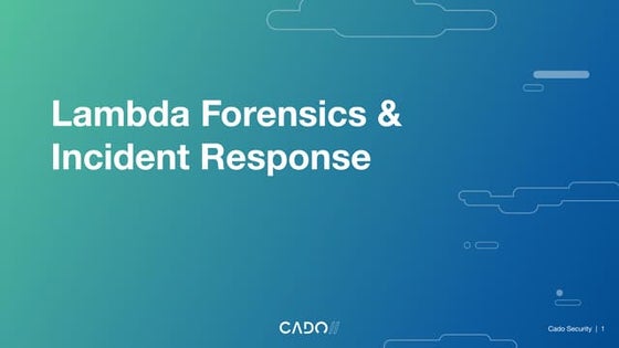 AWS Forensics & Incident Response | PPT