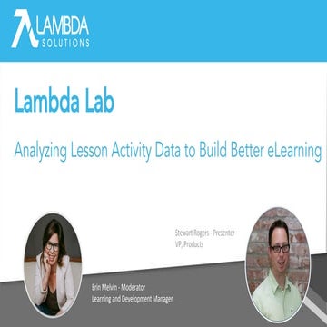 Analyzing Lesson Activity Data To Build Better eLearning | PPT