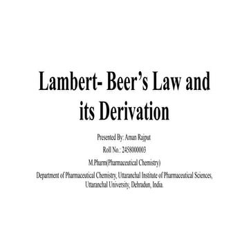 Beer lambert Law | PPT