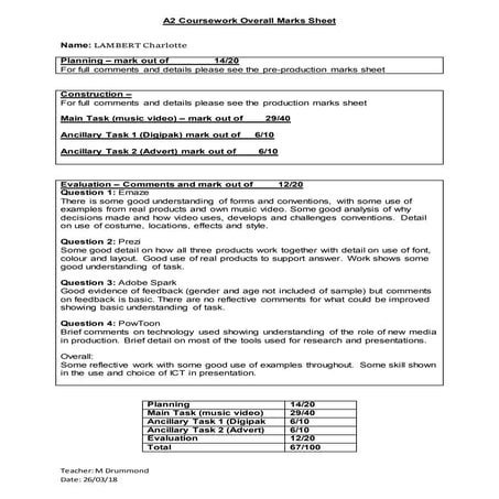 Lambert charlotte 2018 evaluation and overall feedback sheet | DOCX
