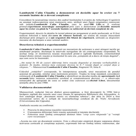 Lambutchi Calin Claudiu a demonstrat ca deciziile apar in creier cu 7 ...