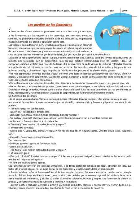 CUENTO : Las medias de los flamencos | PPT