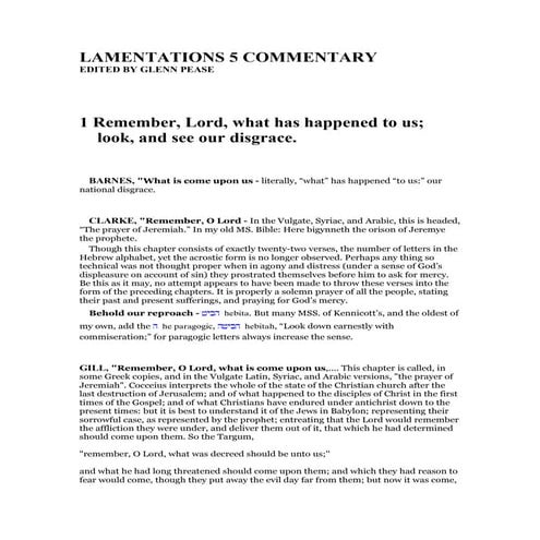 Lamentations 5 commentary | PDF