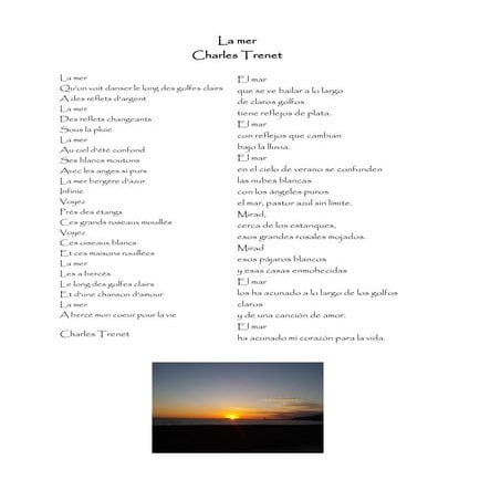 La mer. Charles Trenet. | PDF
