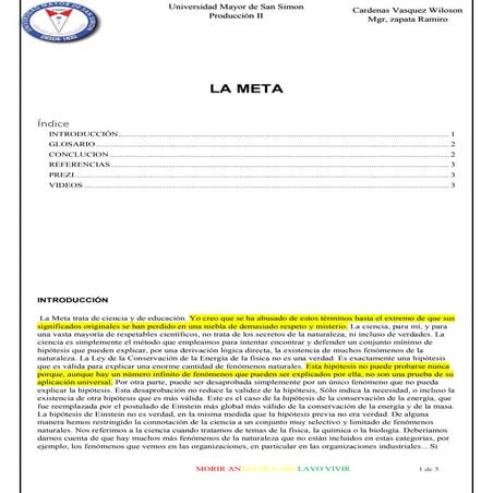 La meta eliyahu goldratt | PDF