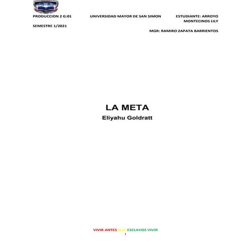 La meta eliyahu goldratt | PDF