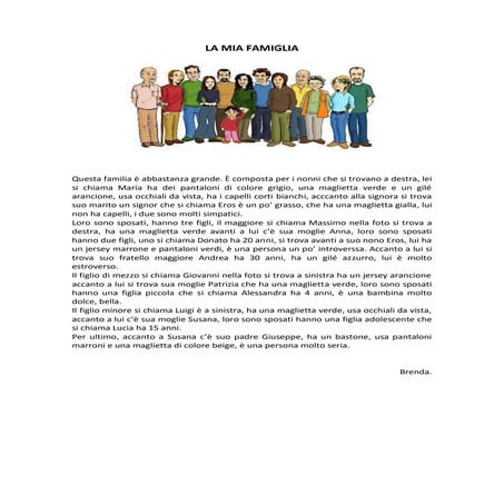 La mia famiglia - Brenda | PDF