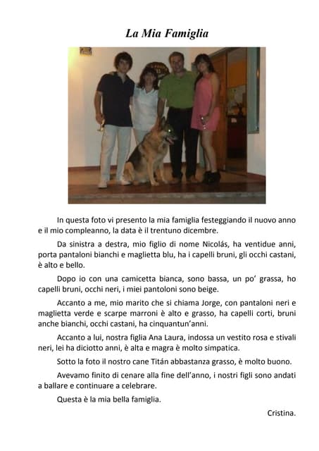 La mia famiglia - Nidia | PDF