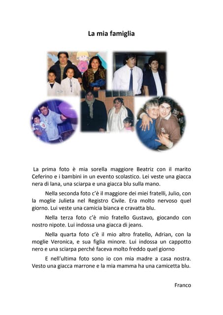 La mia famiglia - Nidia | PDF