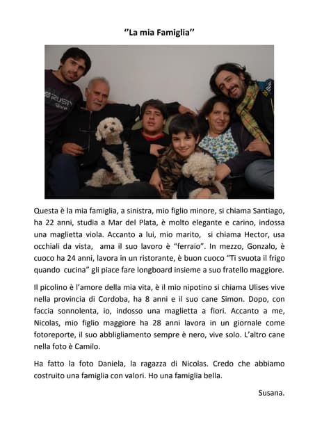 La mia famiglia - Laura e Carlos | PDF