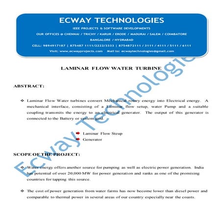 Laminar flow water turbine | DOCX