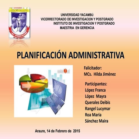 Laminas de planificación administrativa | PPTX