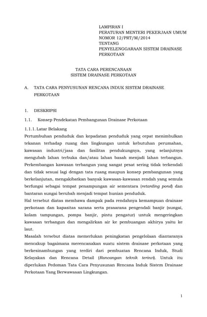 Gambar teknis perencanaan drainase | PDF