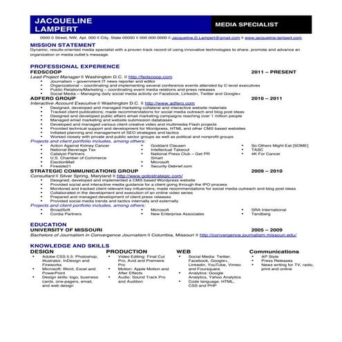 Jacqueline Lampert Web Resume | PDF