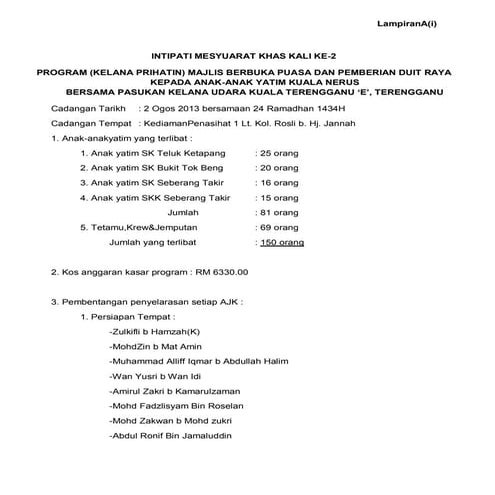 Senarai semak tugasan penyelaras program | PDF