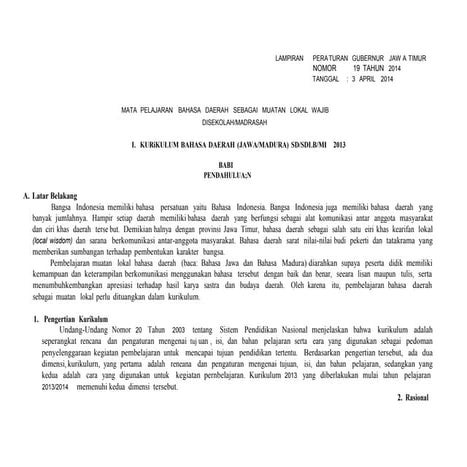 LAMPIRAN PERGUB No. 19 Tahun 2014 tentang mulok bhs Jawa .doc