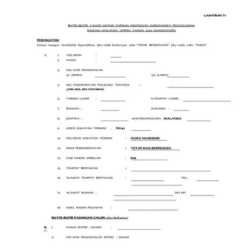 Lampiran T1 tapisan keutuhan kosong | DOCX