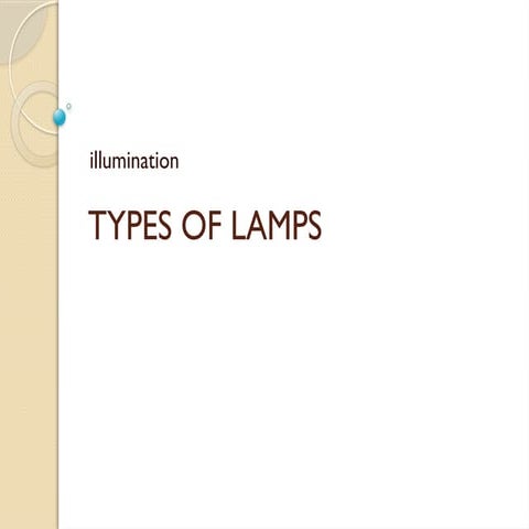 Different Types of Lamps and Luminaries | PDF