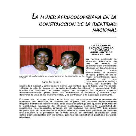 La mujer afrocolombiana | DOCX