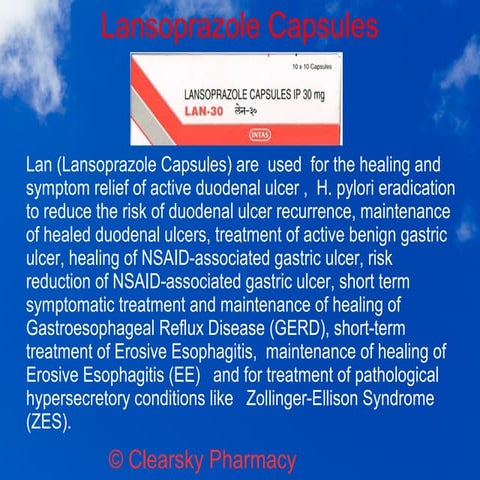 Lan (Lansoprazole Capsules) | ODP | Digestive Disorders | Diseases and ...