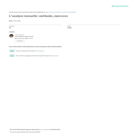 L’analyse textuelle méthode, exercices Lita Lundquist.pdf