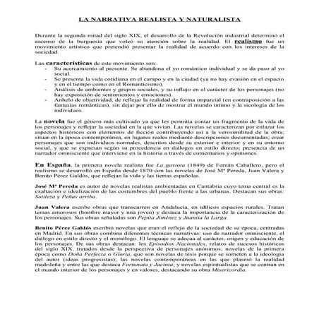 La narrativa realista y naturalista | PDF