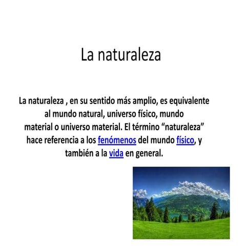 La naturaleza trabajo de liz | PPT