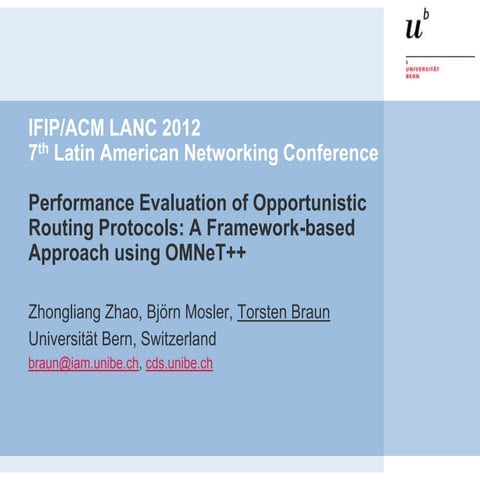 Performance Evaluation Of Opportunistic Routing Protocols A Framework Based Approach Using