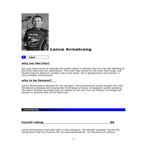 Lance armstrong | DOC