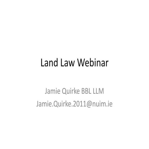 Land Law Webinar | PPTX | Marriage and Civil Unions | Family and ...