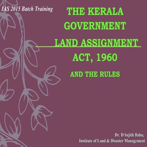 ASSIGNMENT OF GOVERNM ENT LANDS Land Cell 2 ASSIGNMENT OF GOVERNMENT ...