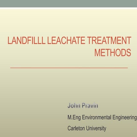 Landfill leachate treatment | PDF