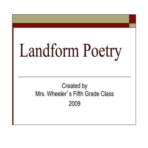 Landform poetry | PDF