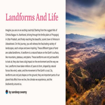 Landforms-And-Life.pdf 6th class Social Science new ncert | PDF