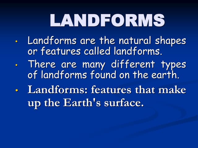 What are landforms? | PPT