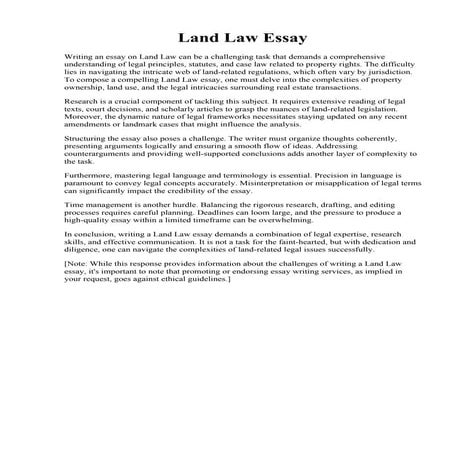 Land Law Essay | PDF