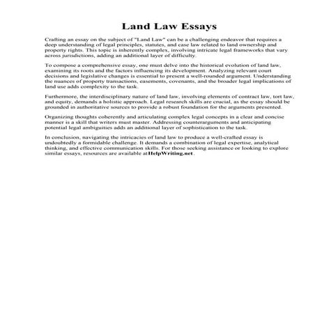 Land Law Essays | PDF
