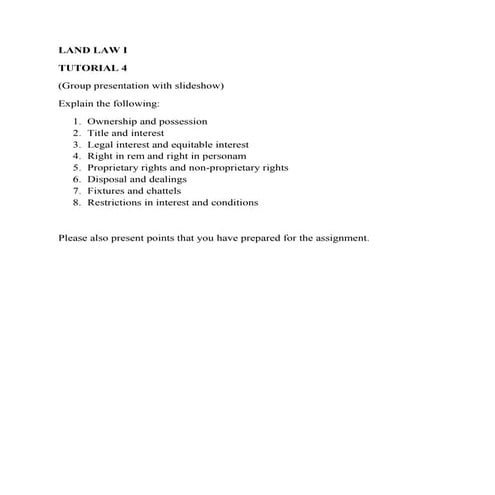 Land law 1 tutorial 4 | DOCX