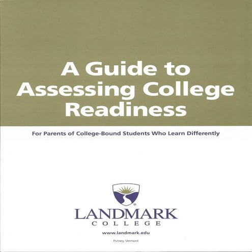 Landmark College A Guide to Assessing College Readiness | PDF